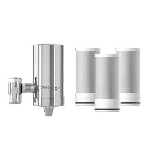 Waterdrop WD-FC-06 Stainless-Steel Faucet Water Filter & WD-FF-03A Faucet Replacement Filter