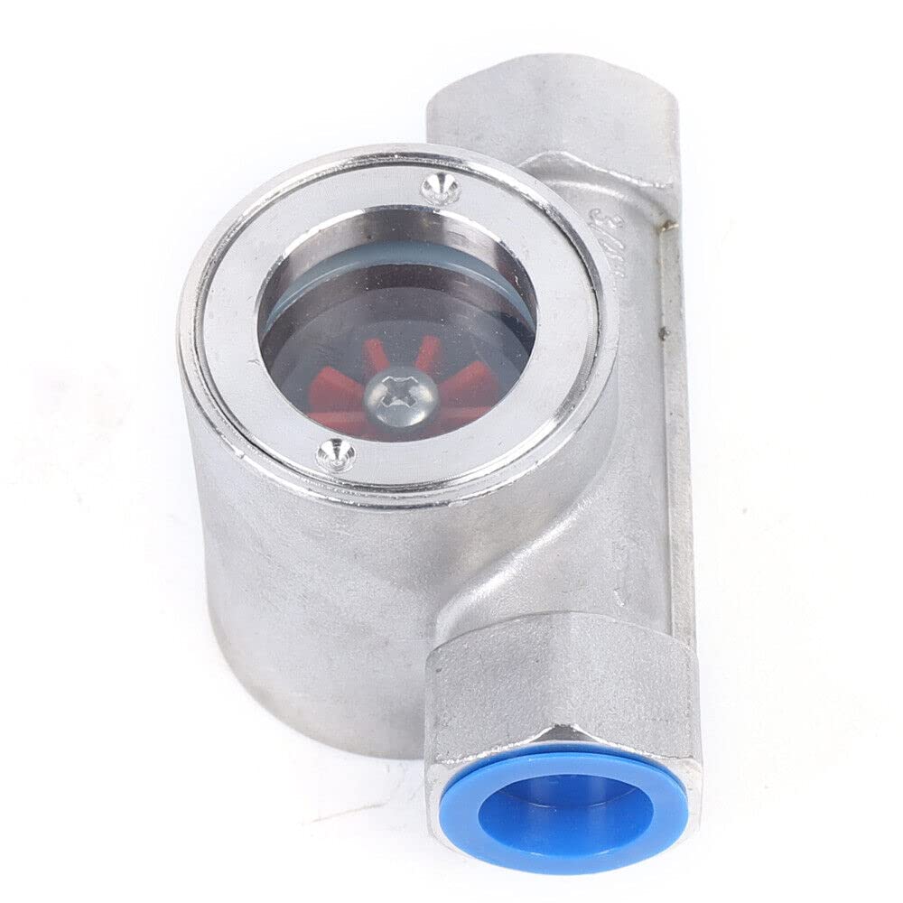 3/4" NPT Stainless Steel 304 Sight Water Flow Indicator with Impeller 2.5 MPa