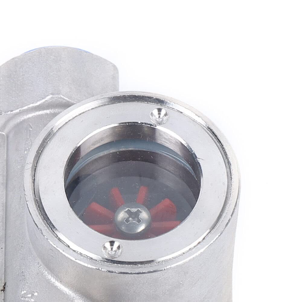 3/4" NPT Stainless Steel 304 Sight Water Flow Indicator with Impeller 2.5 MPa