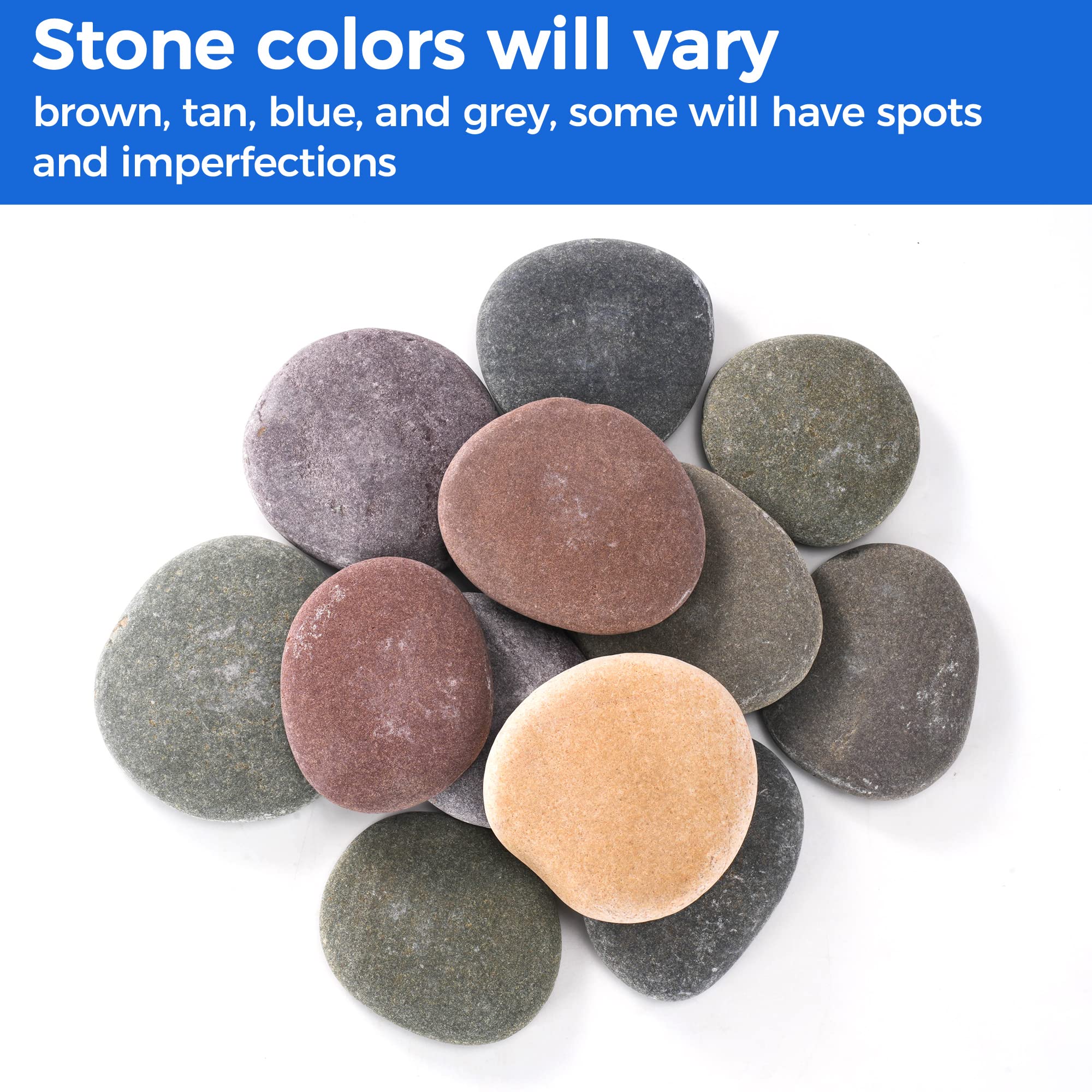 ROCART 12 Extra Large Smooth River Rocks for Painting, Flat Painting Rocks About 4 to 5 Inches in Length Perfect for Kindness Stones, Arts and Crafts, Decoration