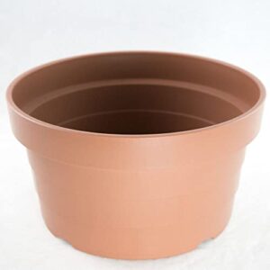 1 pcs heavy duty round tan plastic bonsai training pot 8.25"x 8.25"x 4.5"