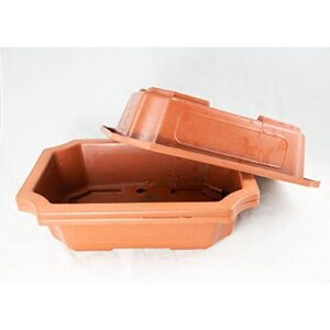 3 pcs used rectangular plastic bonsai / succulent pots - 11.25"x 7.75"x 2.75"