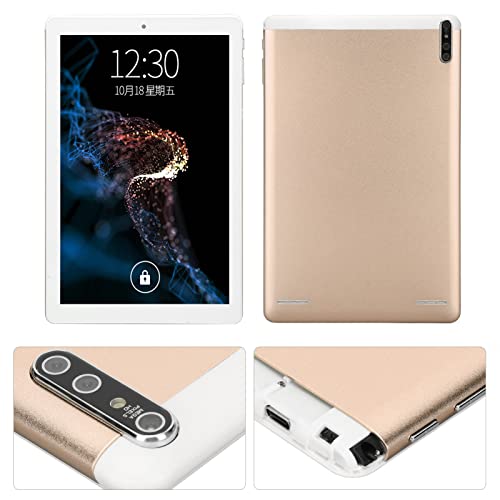 HD Tablet, Gold Tablet 6GB RAM 128GB ROM CPU Octa Core 100240V 13MP Camera 8800mAh Battery Business (US Plug)