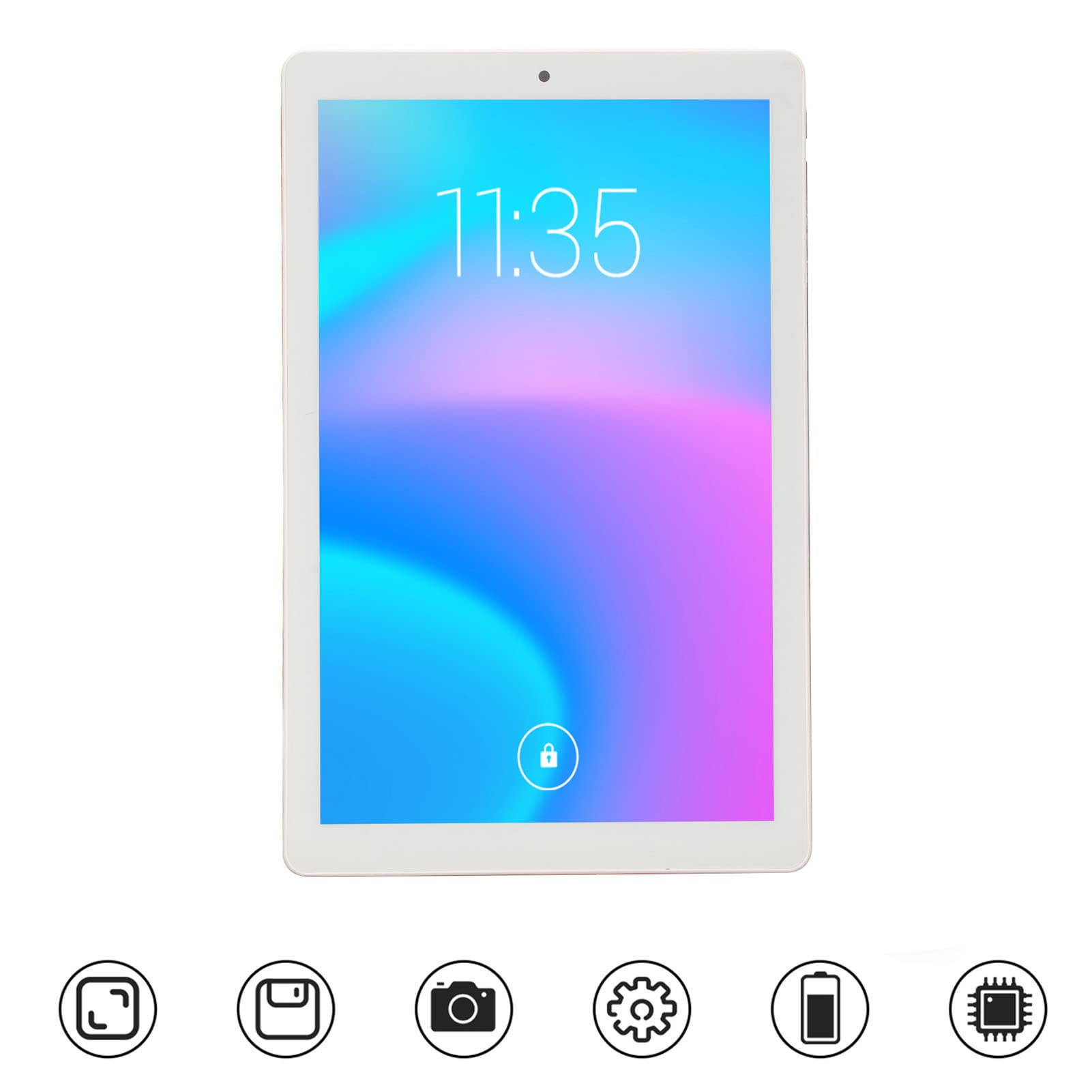 HD Tablet, for 11.0 6GB RAM 128GB ROM 10.1in Tablet 2.4G 5G WiFi Dual Band for Working (EU Plug)