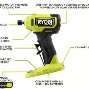 18V ONE+ HP COMPACT BRUSHLESS 1/4" RIGHT ANGLE DIE GRINDER