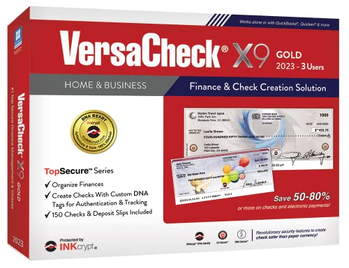 VersaCheck X9 Gold 2023 – 3 User Finance and Check Creation Software