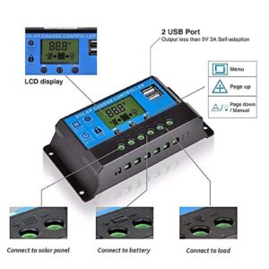 Solar Charge Controller Industrial PWM with Dual USB 5V Outputs (60A)