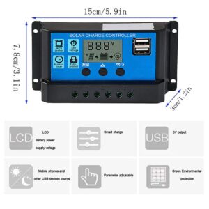 Solar Charge Controller Industrial PWM with Dual USB 5V Outputs (60A)