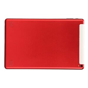 DAKR HD Tablet, Red 10.1in Tablet 1960x1080 IPS for Studying (EU Plug)