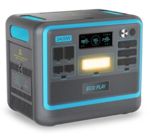 portable power station, 2400w solar generator, 2048wh lifepo4 battery, 1.8h fast charging, 110v ac outlets, adjustable input power, outdoor generators for camping, home use, emergency or rv travel