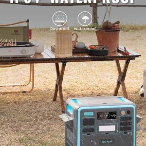 Portable Power Station, 2400W Solar Generator, 2048Wh LiFePO4 Battery, 1.8H Fast Charging, 110V AC Outlets, Adjustable Input Power, Outdoor Generators for Camping, Home Use, Emergency or RV Travel