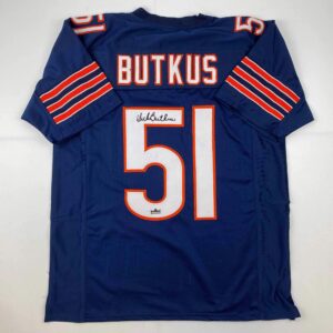 facsimile autographed dick butkus chicago blue reprint laser auto football jersey size men's xl