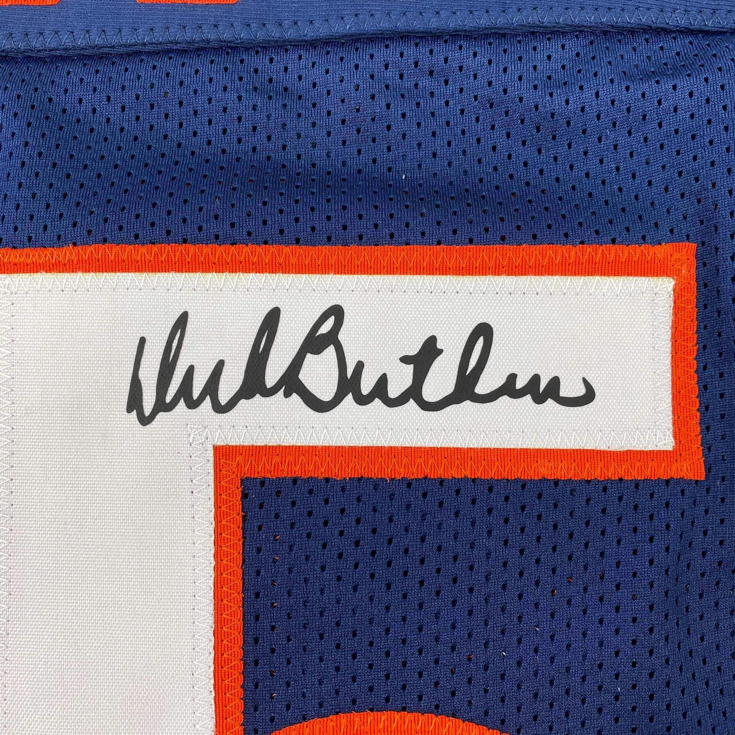 Facsimile Autographed Dick Butkus Chicago Blue Reprint Laser Auto Football Jersey Size Men's XL