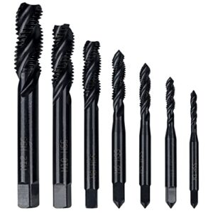 yakamoz 7 pcs nitriding coated spiral flute tap set metric thread taps m3 m4 m5 m6 m8 m10 m12 machine screw tap and drill tapping threading tool