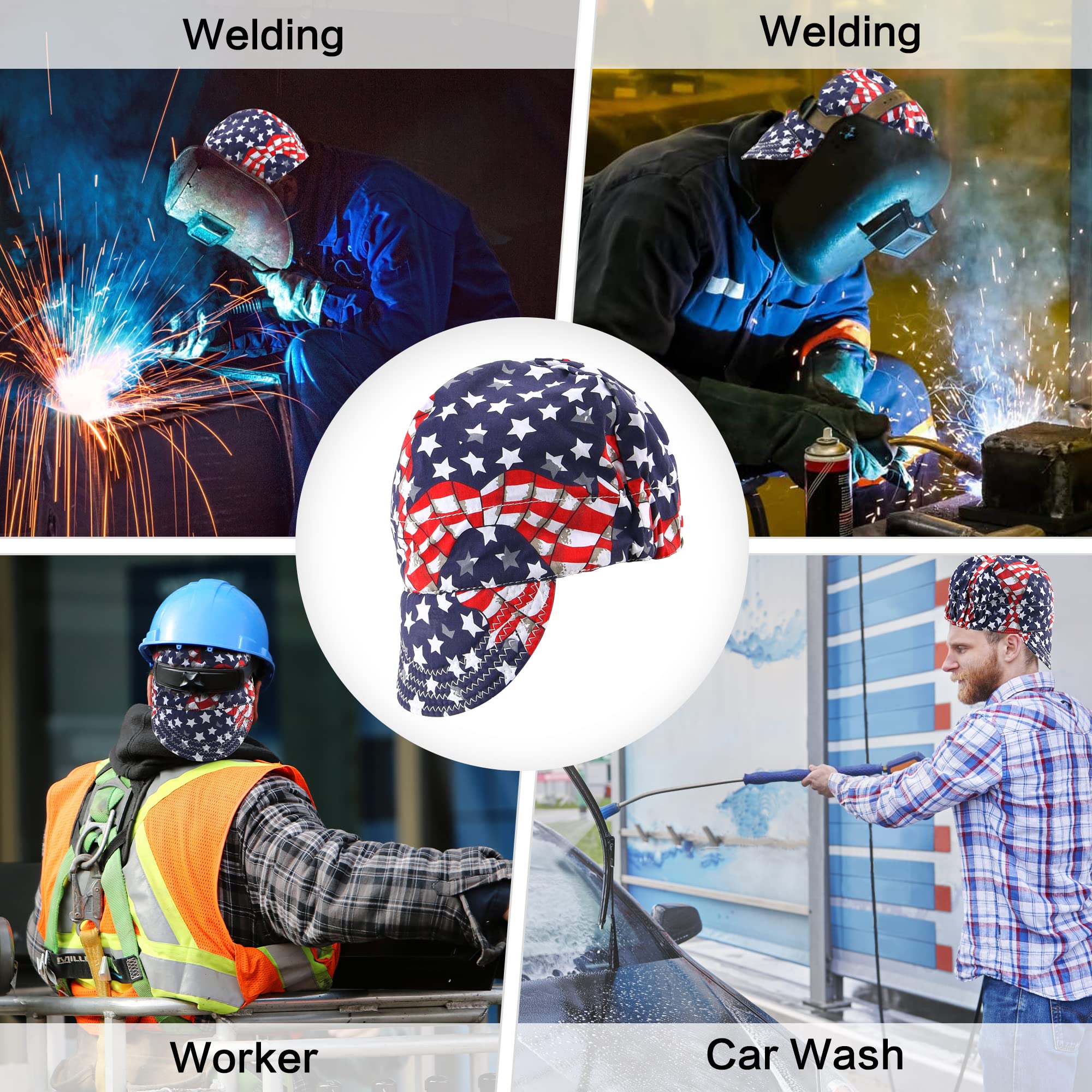 Luckyweld Welding Cap,with Flame Resistant Cotton Welders Caps Mesh Inside, Welding Hat for Men Suitable Most Welding Helmet