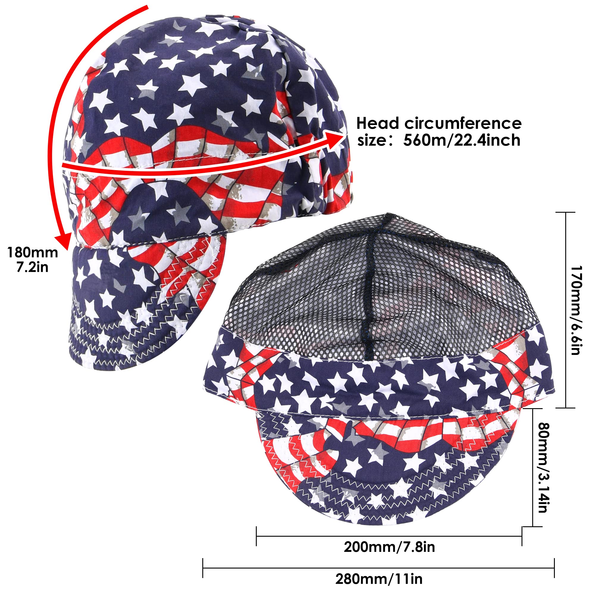 Luckyweld Welding Cap,with Flame Resistant Cotton Welders Caps Mesh Inside, Welding Hat for Men Suitable Most Welding Helmet