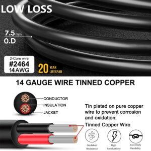 MJPOWER 30Ft Jackery Extension Cable 14AWG 8mm Solar Panel Extension Cable 8mm DC Power Plug fit Jackery SolarSaga 60W/100W Solar Panel to Jackery Portable Power Station Explorer 1000/500/300/240/160