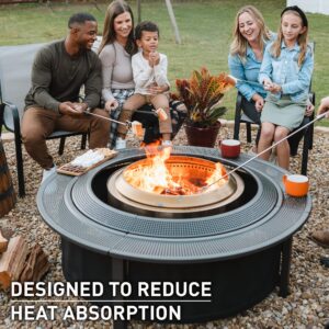 Solo Stove Fire Pit Surround Tabletop, Small | Elevation for Ranger and Bonfire Wood Burning , Powder-Coated Steel/UV-Resistant Outdoor Fabric, Dimensions (HxDia): 20 x 42 in, Black