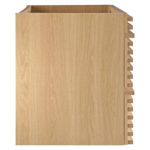 Modway Render 36" Wall-Mount Bathroom Vanity Cabinet in Oak-Sink Basin Not Included, 36 Inch