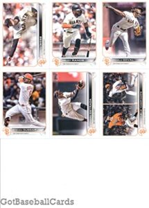 2022 topps update baseball san francisco giants team set of 13 cards: logan webb(#us9), heliot ramos(#us17), camilo doval(#us30), jake mcgee(#us63), jason krizan(#us65), carlos rodon(#us86), curt casali(#us94), darin ruf(#us106), joc pederson(#us141), hel