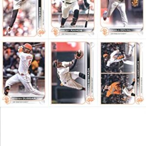 2022 Topps Update Baseball San Francisco Giants Team Set of 13 Cards: Logan Webb(#US9), Heliot Ramos(#US17), Camilo Doval(#US30), Jake McGee(#US63), Jason Krizan(#US65), Carlos Rodon(#US86), Curt Casali(#US94), Darin Ruf(#US106), Joc Pederson(#US141), Hel