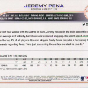 2022 Topps Update #US253 Jeremy Pena NM-MT RC Rookie Houston Astros Baseball