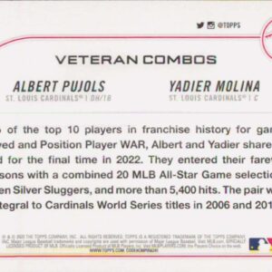 2022 Topps Update #US168 Yadier Molina/Albert Pujols NM-MT St. Louis Cardinals Baseball