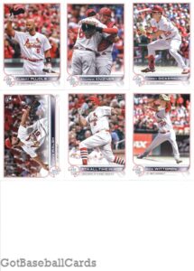 2022 topps update baseball st. louis cardinals team set of 11 cards: corey dickerson(#us15), andre pallante(#us59), brendan donovan(#us150), yadier molina/albert pujols(#us168), dakota hudson(#us178), nick wittgren(#us202), steven matz(#us209), albert puj