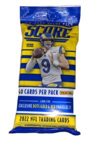 2022 score football trading cards cello value fat pack (40 cards)