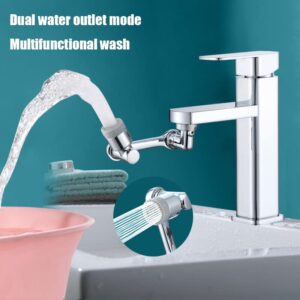 1080°Swivel Faucet Extender Aerator, Oxygen Enriched Foam, Splash Filter Kitchen Faucet Extender, 4-Tier Net Filter with 2 Water Outlet Modes，faucet extender for bathroom sink,faucet aerator（2pcs）