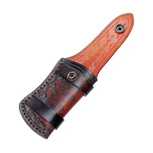 DONGKER Leather Snap Knife Holder, Folding Knife Holster Cowhide Knife Sheath for Most Knives Daggers