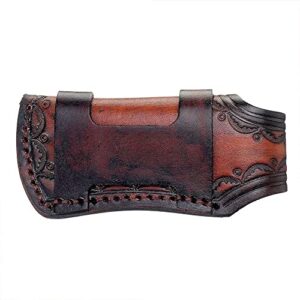 DONGKER Leather Snap Knife Holder, Folding Knife Holster Cowhide Knife Sheath for Most Knives Daggers