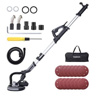 drywall sander, towallmark 750w electric drywall sander 7 variable speed 900-1800 rpm sander with led light, 14 pcs sanding discs, extendable handle, dust hose, storage bag