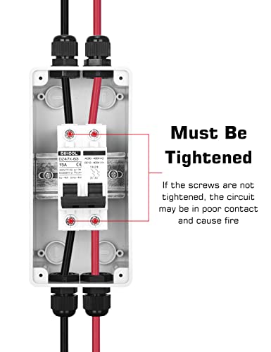 DIHOOL 15 Amp Circuit Breaker Box Cover, DC Disconnect Solar Panel Switch