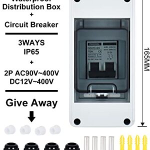 DIHOOL 15 Amp Circuit Breaker Box Cover, DC Disconnect Solar Panel Switch