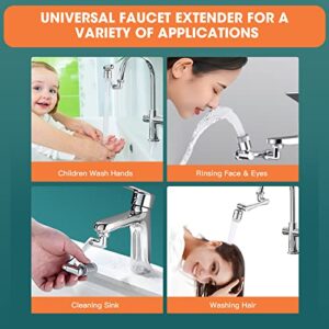 1080° Swivel Faucet Extender-Rotatable Multifunctional Extension Faucet with 2 Water Outlet Modes,1080 Swivel Faucet Aerator, Universal Rotating Splash Filter Faucet for Kitchen Bathroom Sink