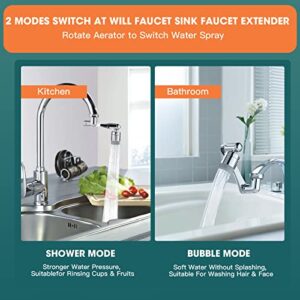 1080° Swivel Faucet Extender-Rotatable Multifunctional Extension Faucet with 2 Water Outlet Modes,1080 Swivel Faucet Aerator, Universal Rotating Splash Filter Faucet for Kitchen Bathroom Sink