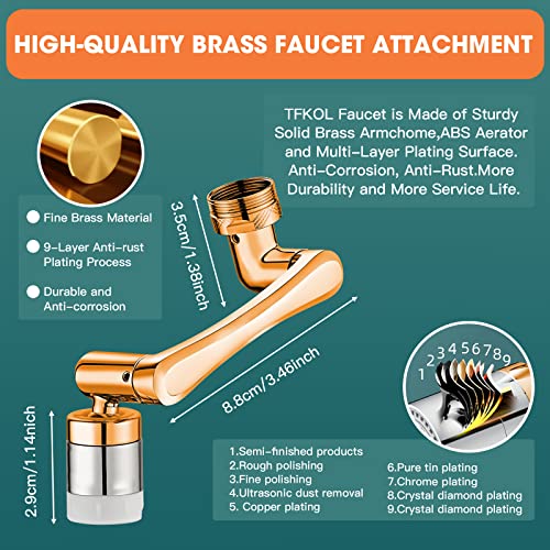 1080° Swivel Faucet Extender-Rotatable Multifunctional Extension Faucet with 2 Water Outlet Modes,1080 Swivel Faucet Aerator, Universal Rotating Splash Filter Faucet for Kitchen Bathroom Sink