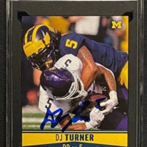 Dj Turner Signed #98 Michigan Wolverines Valiant Mden Card Isa Witnessed - NFL Autographed Football Cards