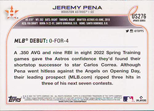 2022 Topps Update #US276 Jeremy Pena NM-MT Houston Astros Baseball