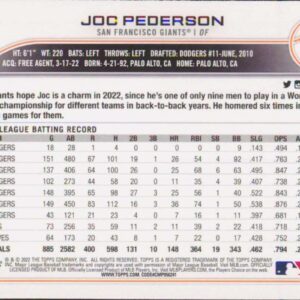 2022 Topps Update #US141 Joc Pederson NM-MT San Francisco Giants Baseball