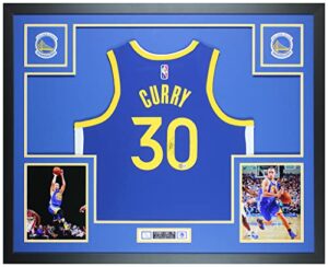 steph curry autographed and framed blue golden state jersey auto beckett coa