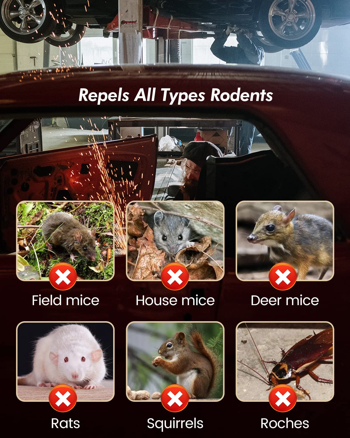 SEEKBIT Rodent Repellent, Peppermint Oil Repels Mice and Rats Squirrel and Other Rodents, Rat Repellent for Indoor Outdoor RV Home Closets Trucks Car Engines, Mouse Deterrent Keep Mice Out, 7 Pack