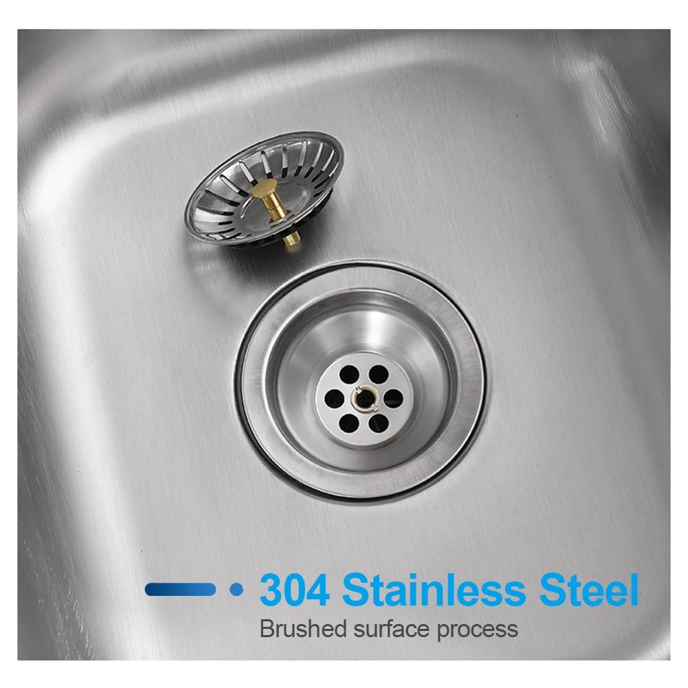 MMCUBE Small Commercial Sink Stainless Steel Utility Sink Utility Single Sinks for Kitchen Backyard Outdoor,5.9 Inches Deep Basin,19.6" L x 14.5" W x 29.5" H (Color : with Single-Cold Faucet)