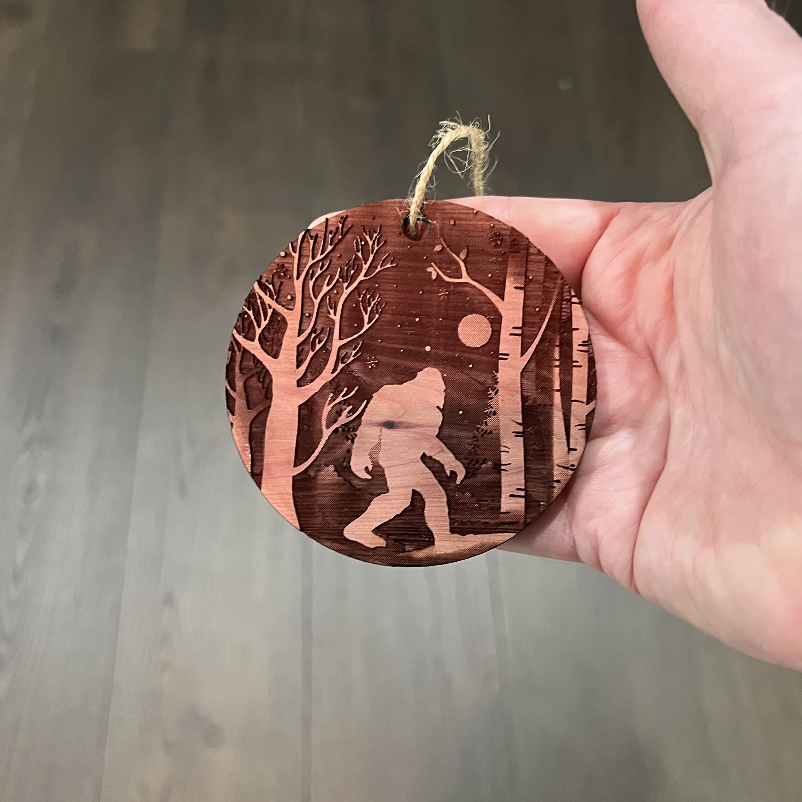 Winter Sasquatch Bigfoot - CEDAR Ornament