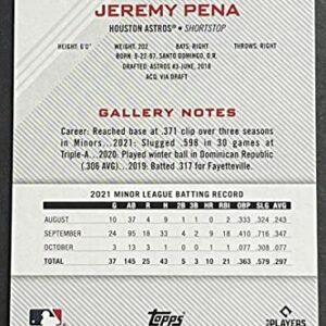 2022 Topps Gallery #2 Jeremy Pena NM-MT RC Rookie Houston Astros Baseball