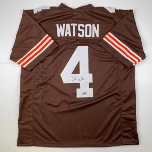 facsimile autographed deshaun watson cleveland brown reprint laser auto football jersey size men's xl