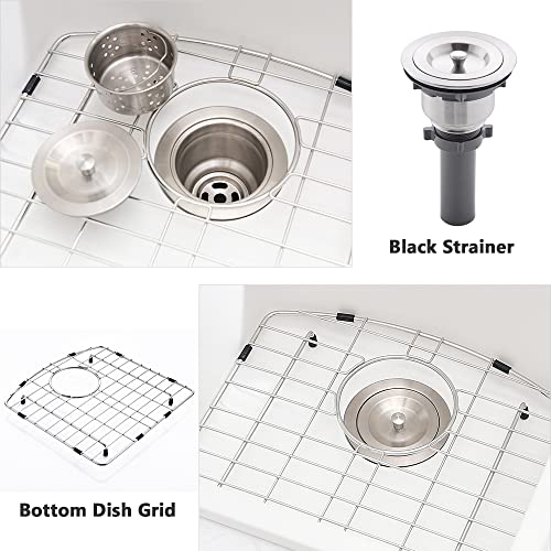 18 Inch Bar Sink Drop In - VASOYO 18"x18" White Drop in Bar Sink Topmount Kitchen Sink Granite Kitchen Sink Single Bowl Rv Kitchen Sink Outdoor Sink with Bottom Grid & Drain