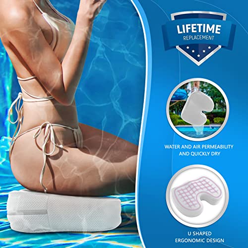 Joe & JoseRin Hot Tub Booster Seat, Non-Slip Weighted Spa Pillow for Adults, Quick Dry Bathtub Cushion for Outdoor Indoor Bath, Bathroom Hot Tub Massage Accessories with Washable 3D Air Mesh Cover