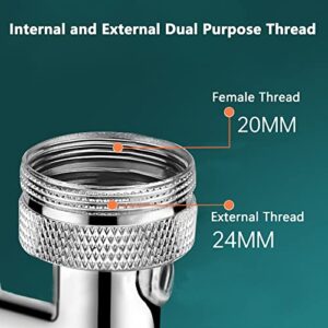 Faucet Extender Aerator Universal 1080 Rotation Faucet Sink Sprayer Attachment Swivel Robotic Arm Faucet Adapter for Kitchen Bathroom Laundry, 2 Water Outlet Modes